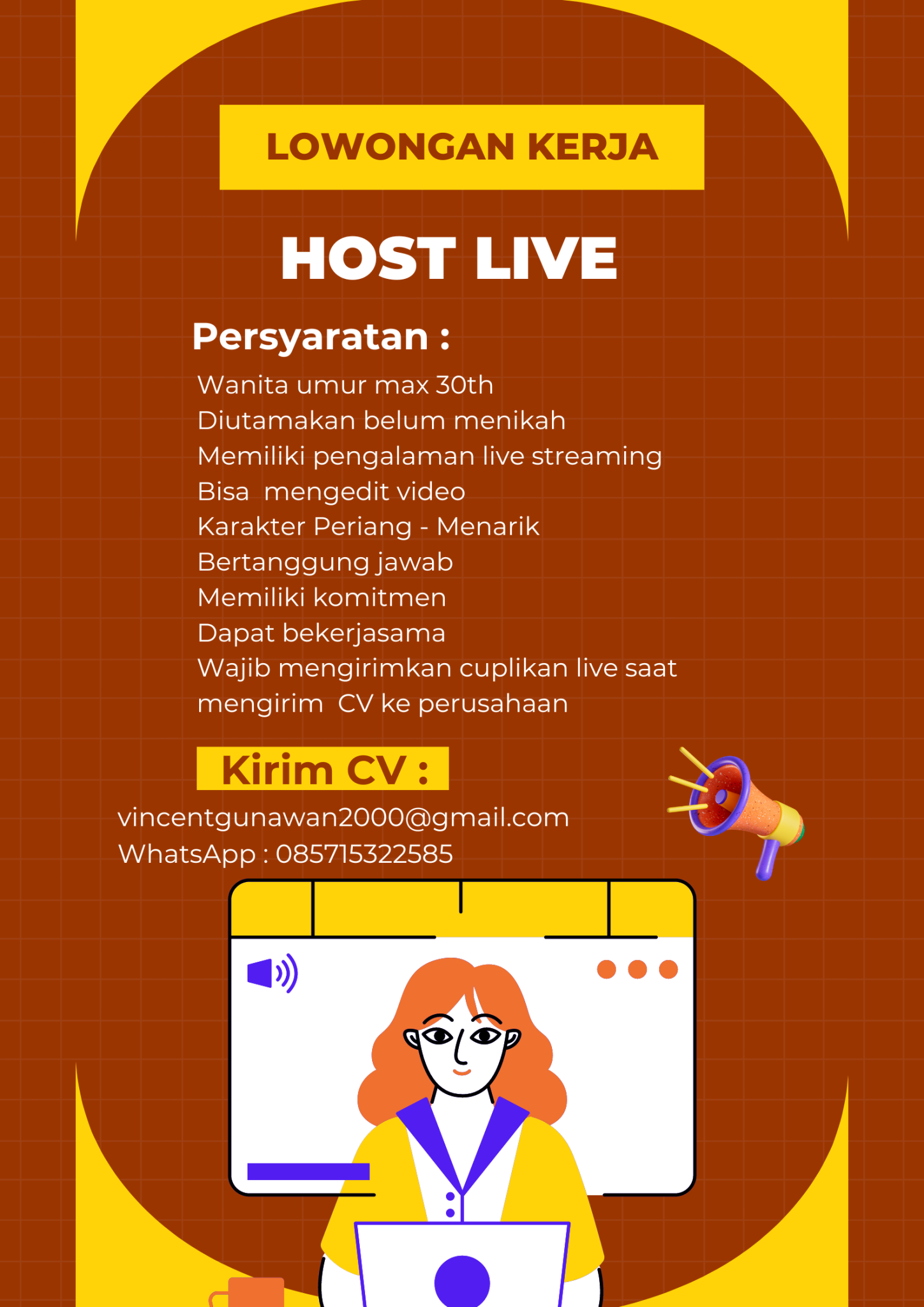 Kesempatan Jadi Host Live Streaming Untuk Penempatan di Tasikmalaya ...