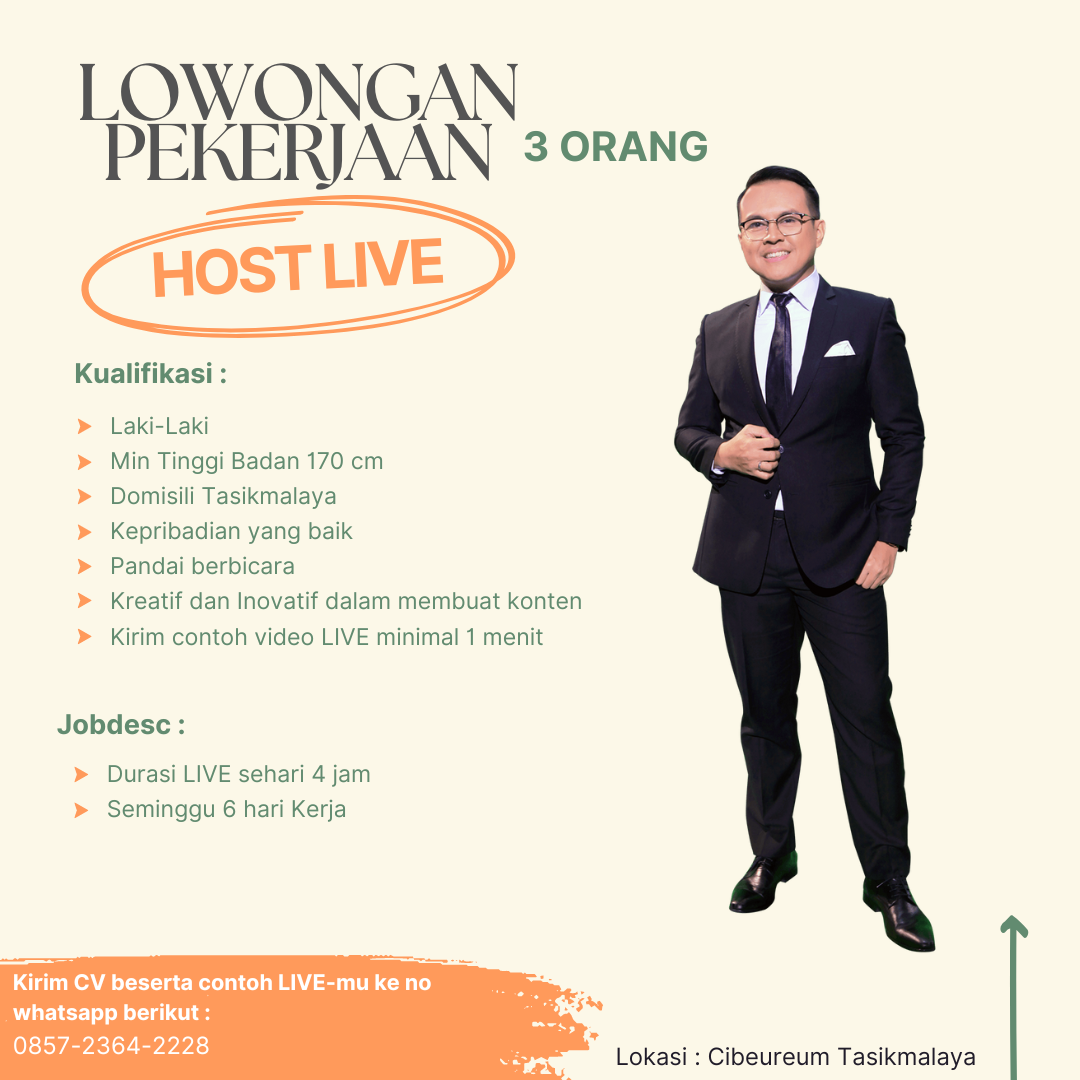 Kesempatan Jadi Host Live Untuk Penempatan Tasikmalaya – LOKER TASIKMALAYA