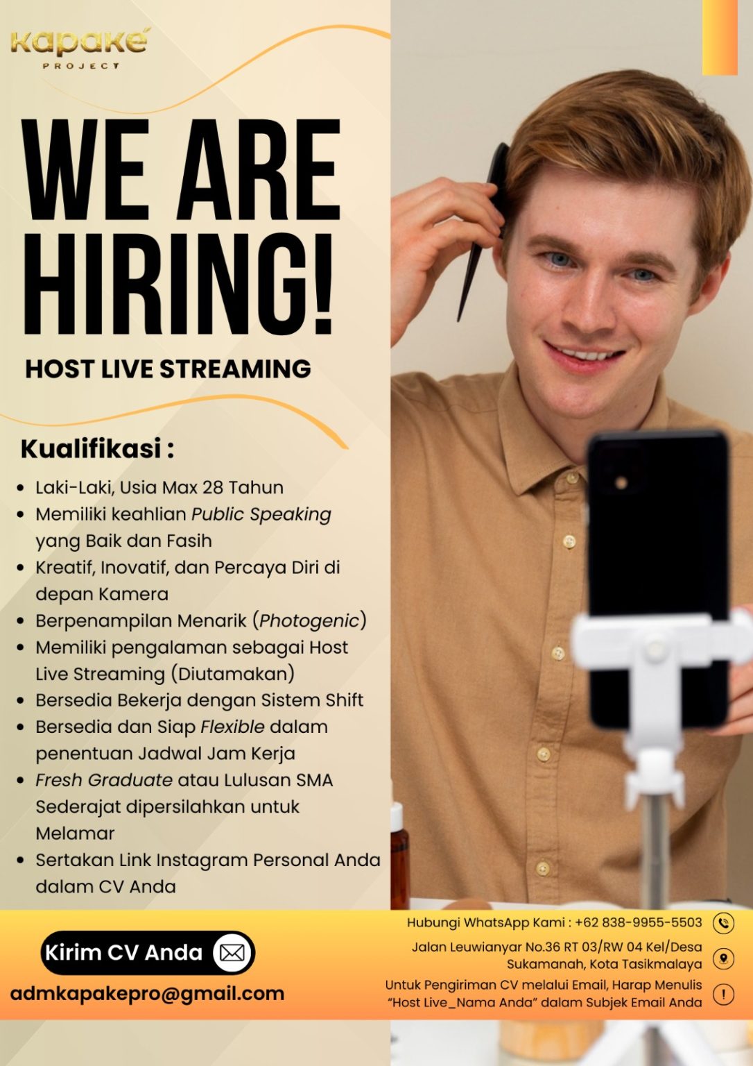 Lowongan Kerja Kapake Project Penempatan Tasikmalaya, Fresh Graduate ...