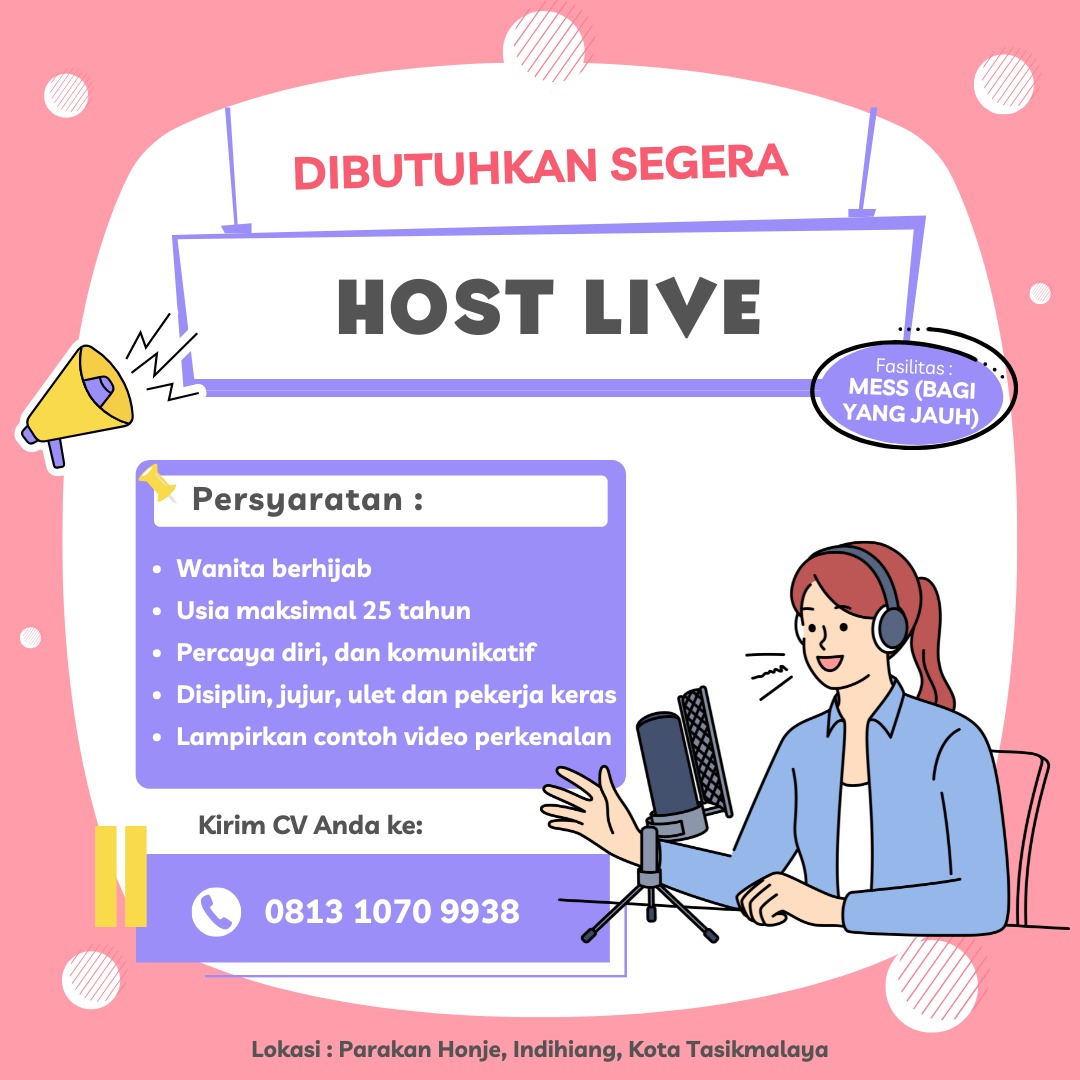 Kesempatan Berkarir Menjadi Host Live Streaming Untuk Penempatan ...