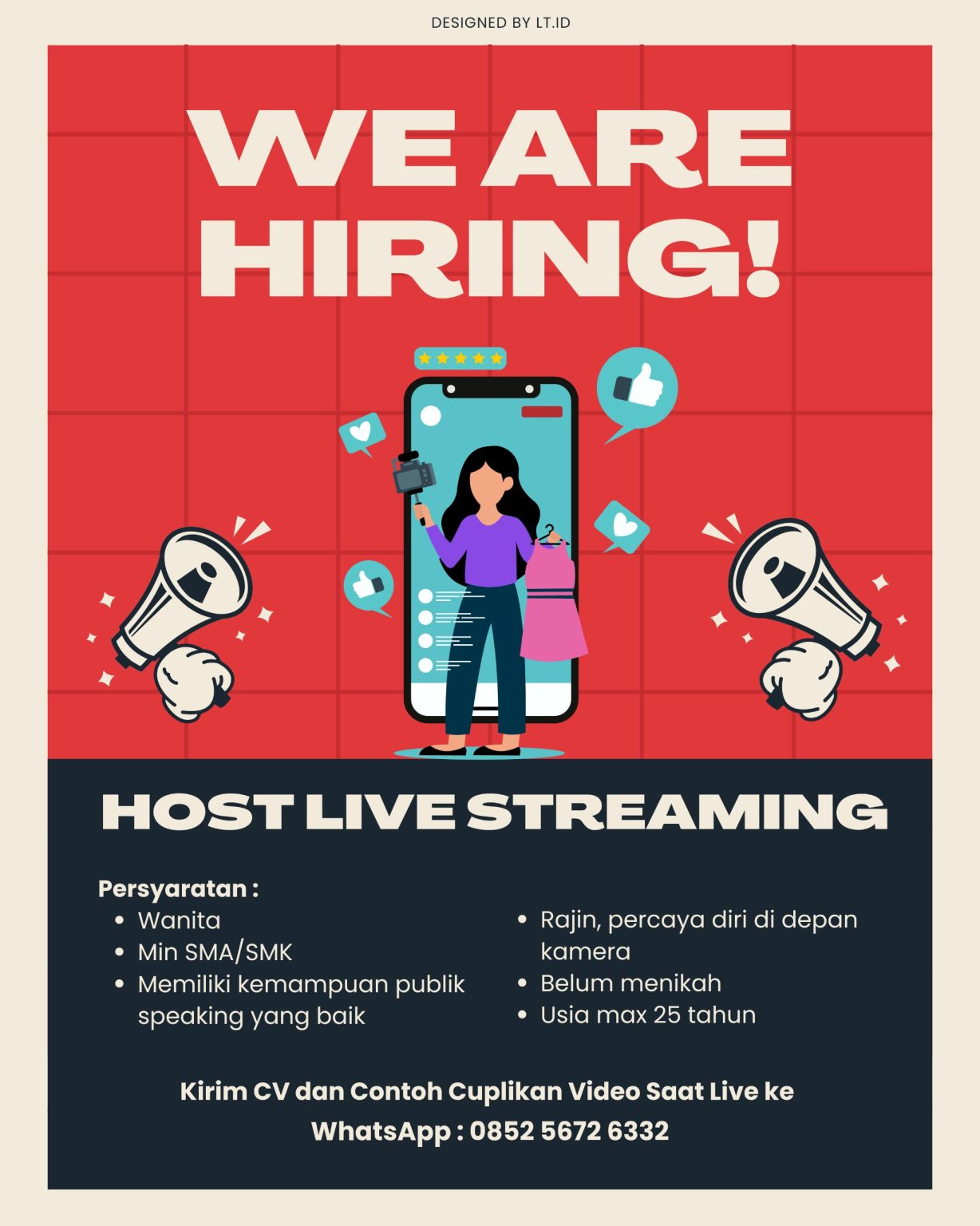 Lowongan Kerja Host Live Streaming Terbaru Untuk Penempatan Tasikmalaya ...