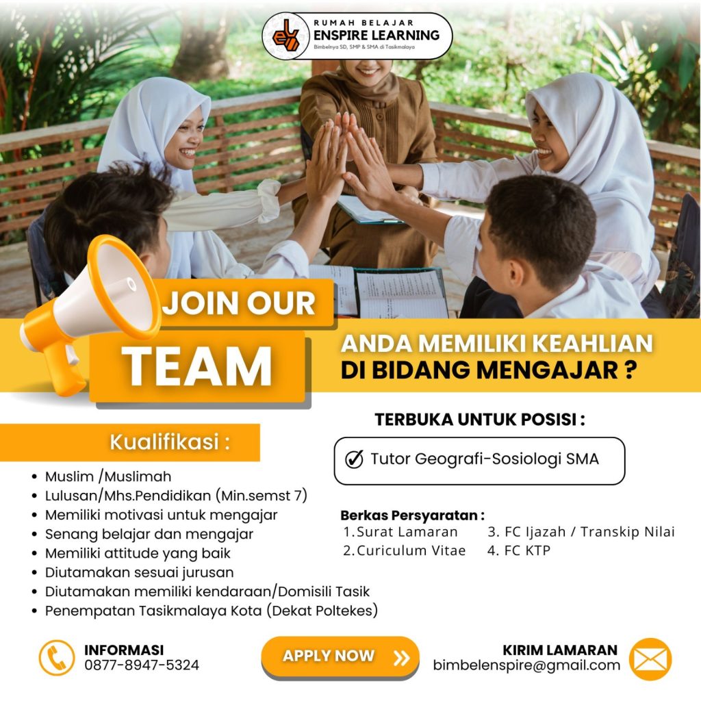 Lowongan Kerja Terbaru di Rumah Belajar Enspire Learning Tasikmalaya ...