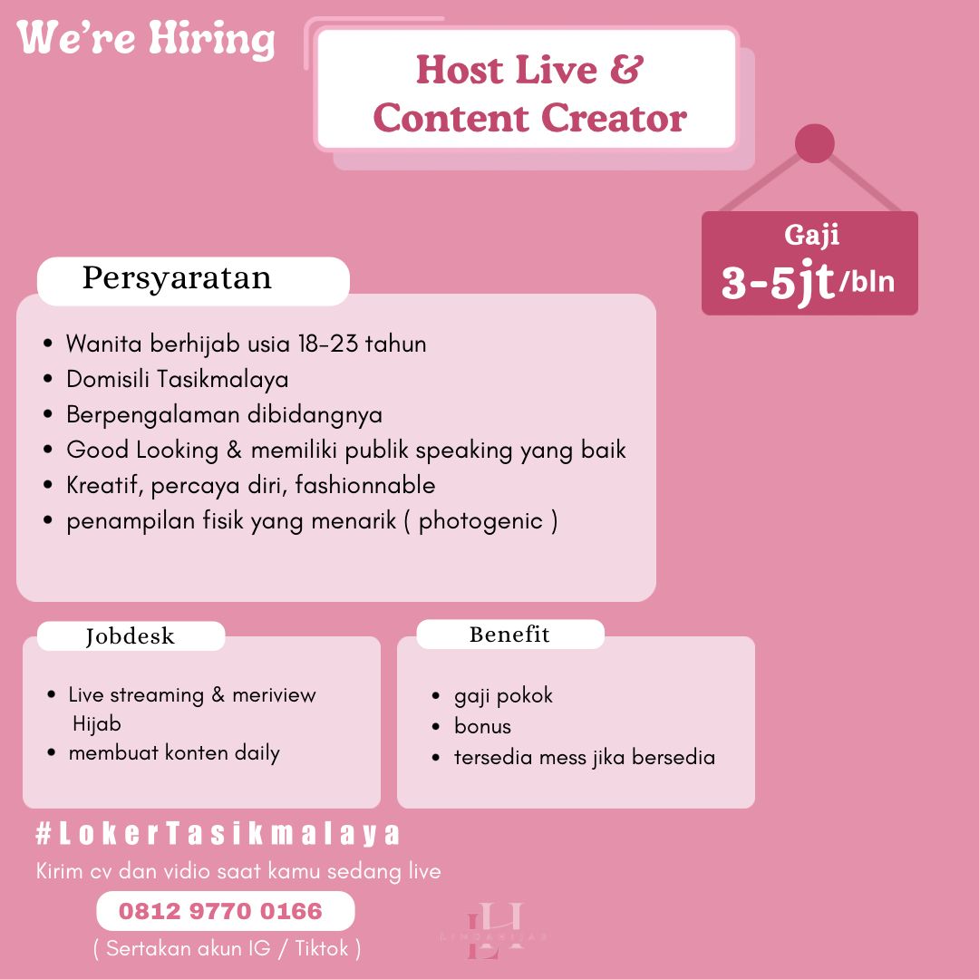 Lowongan Kerja di Linda Hijab Terbaru Untuk Penempatan Tasikmalaya, Ada 2 Posisi Tersedia ...