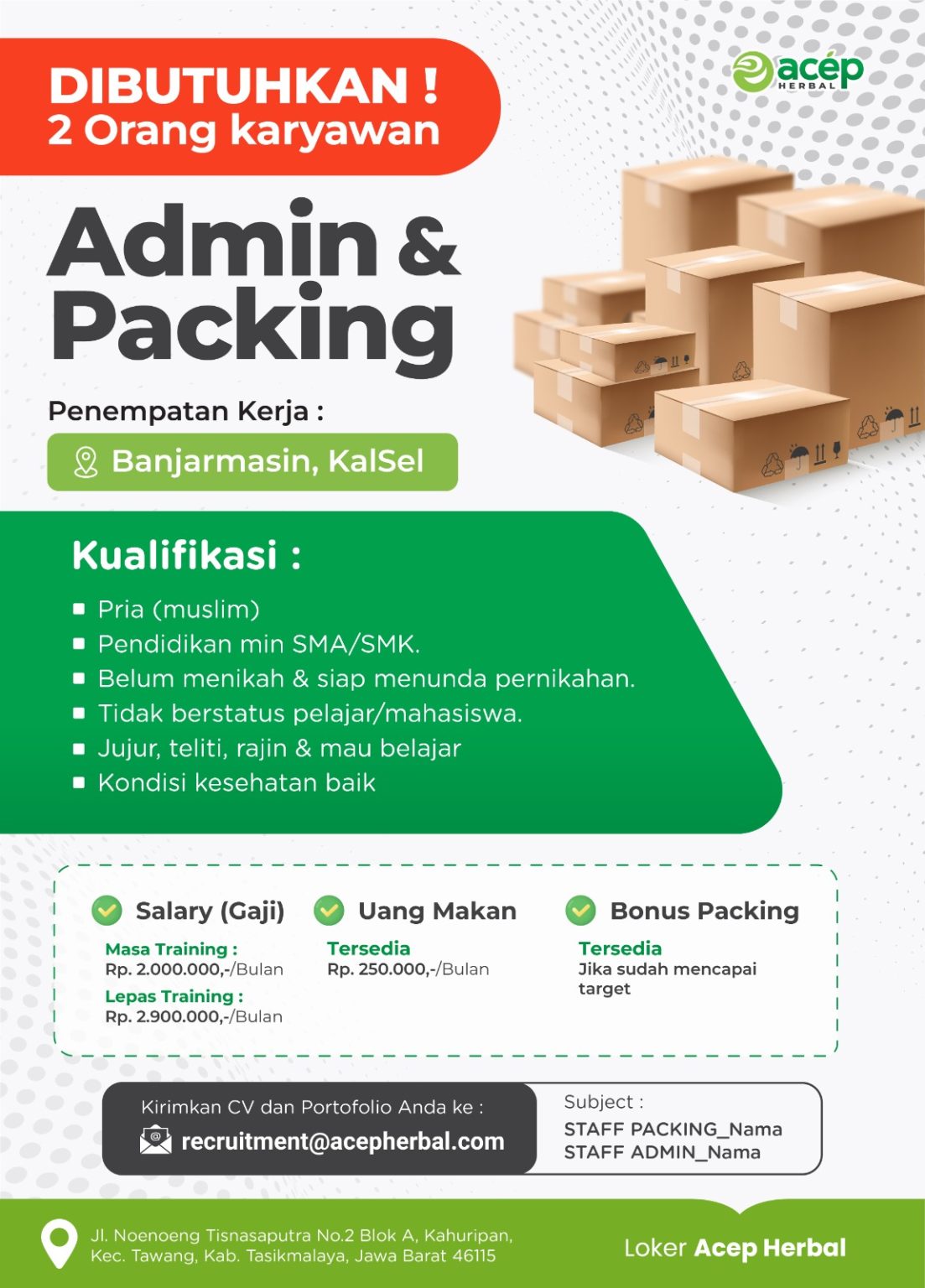 Lowongan Kerja Terbaru di Acep Herbal Tasikmalaya, Pendidikan Minimal ...