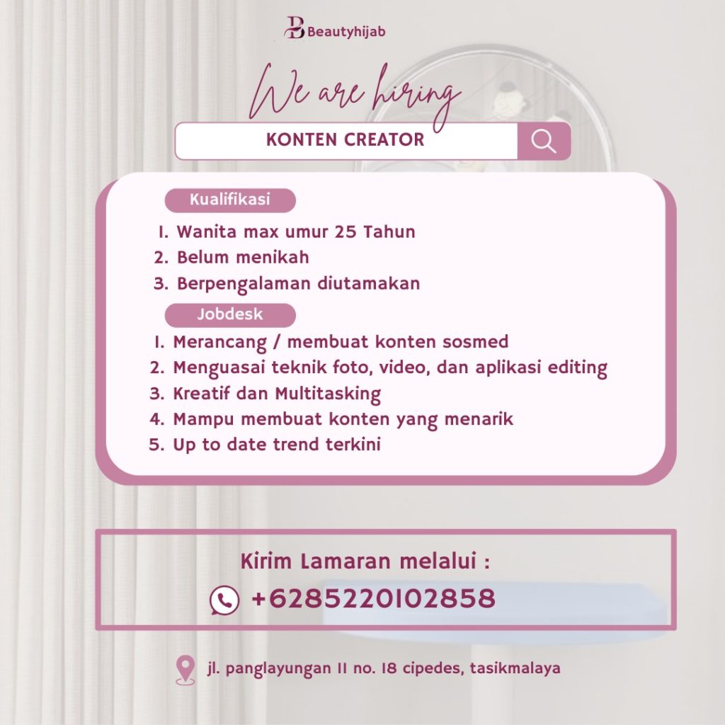 Lowongan Kerja Terbaru di Beauty Hijab Untuk Penempatan Tasikmalaya ...