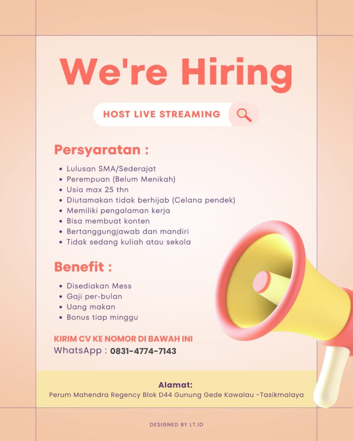 Kesempatan Kerja sebagai Host Live Streaming di Tasikmalaya dengan Gaji ...