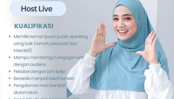 Lowongan Kerja Host Live – Mahkota Hijab Store Tasikmalaya Tahun 2025 ...