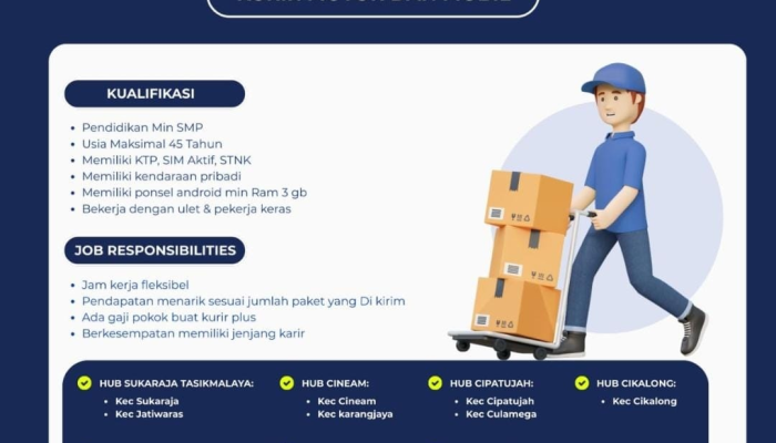 Lowongan Kerja Terbaru 2026: Frontliner Konter di Ciamis & Kurir SPX ...