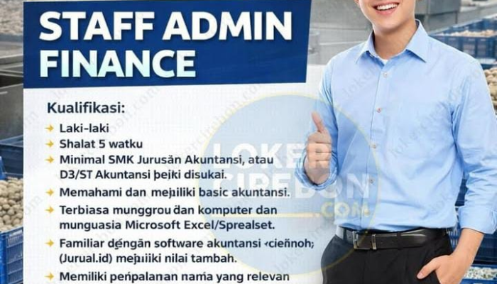 Karir SMA/SMK Fresh Graduate! Lowongan Kerja Staff Admin Finance di ...