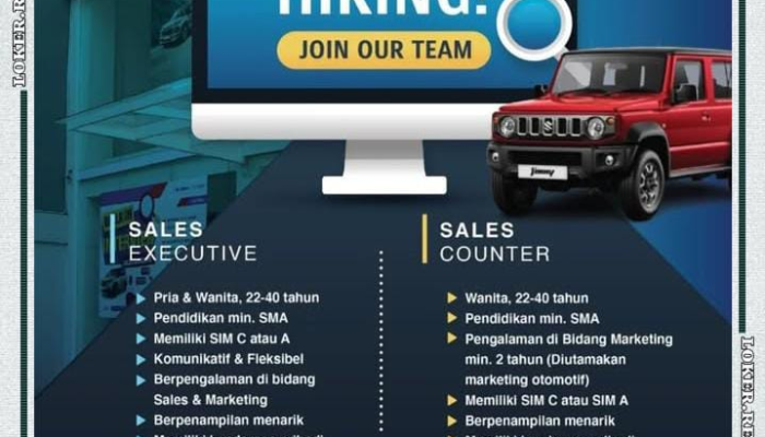 Lowongan Kerja PT Nusantara Jaya Sentosa (Suzuki) 2026: Posisi Sales ...