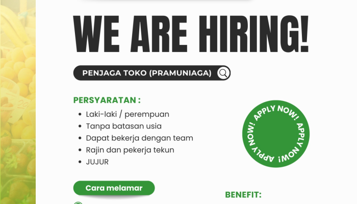 Lowongan Kerja Penjaga Toko (Pramuniaga) di Jongko Buah Pasar Cikurubuk ...