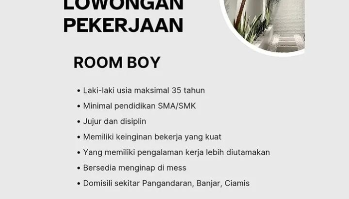 Lowongan Kerja Room Boy di Pondok Asri Hotel Terbaru Juni 2026 – LOKER ...